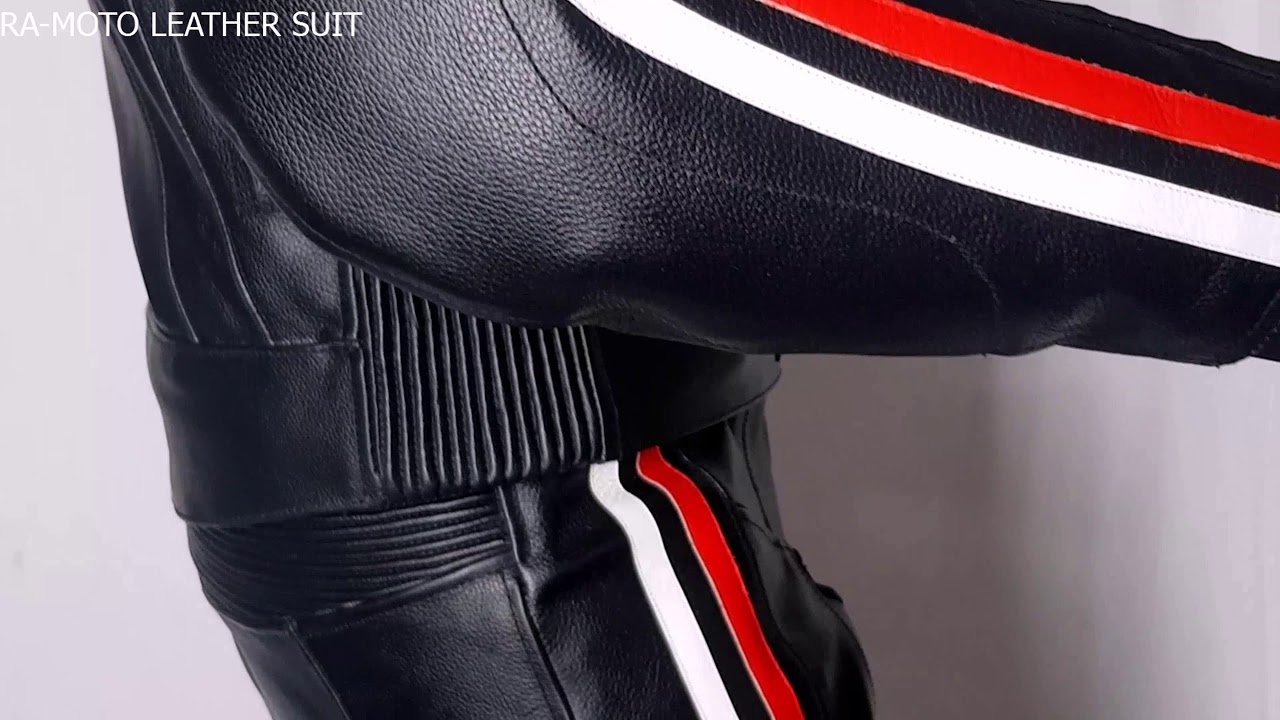 Triumph Two Piece Motorcycle Motorbike Leather race suit - YouTube
