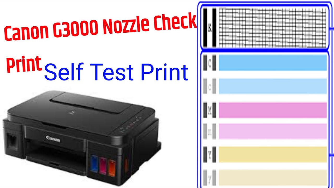 canon G3000 self test print nozzle check without PC test print G3000 ...
