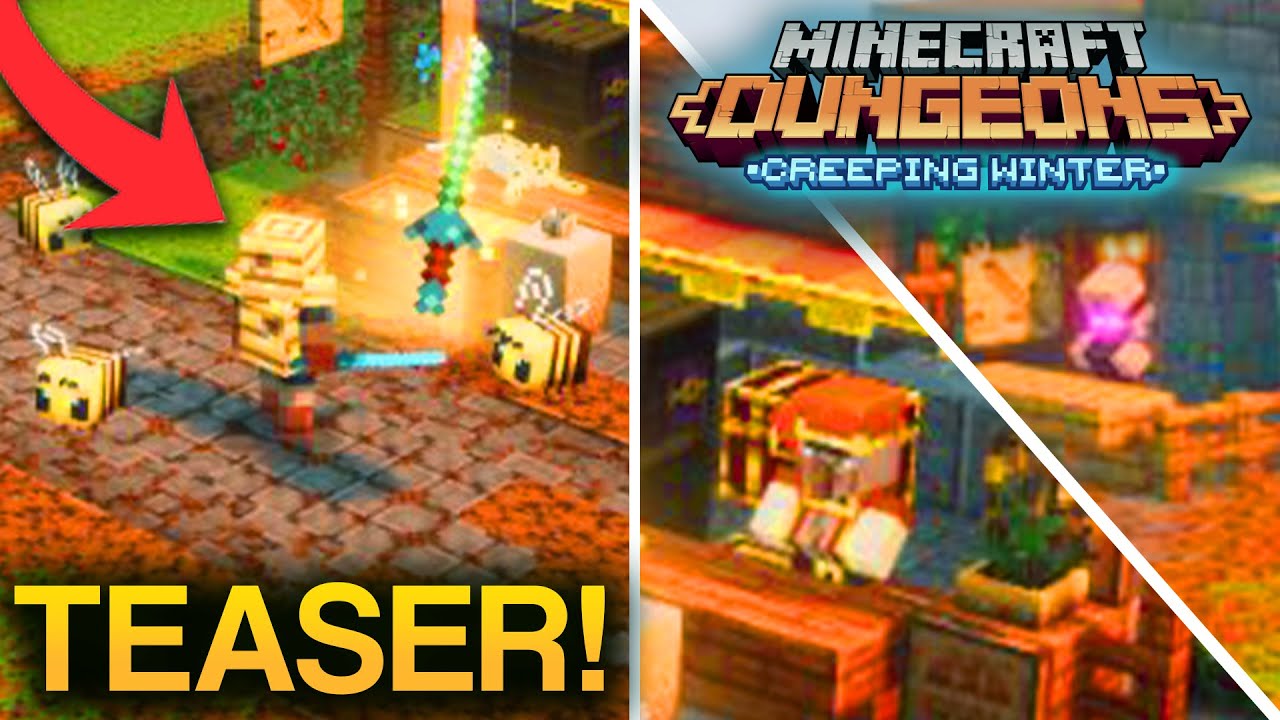 NEW TEASER of Minecraft Dungeons Creeping Winter DLC Update! (Bee Armor ...