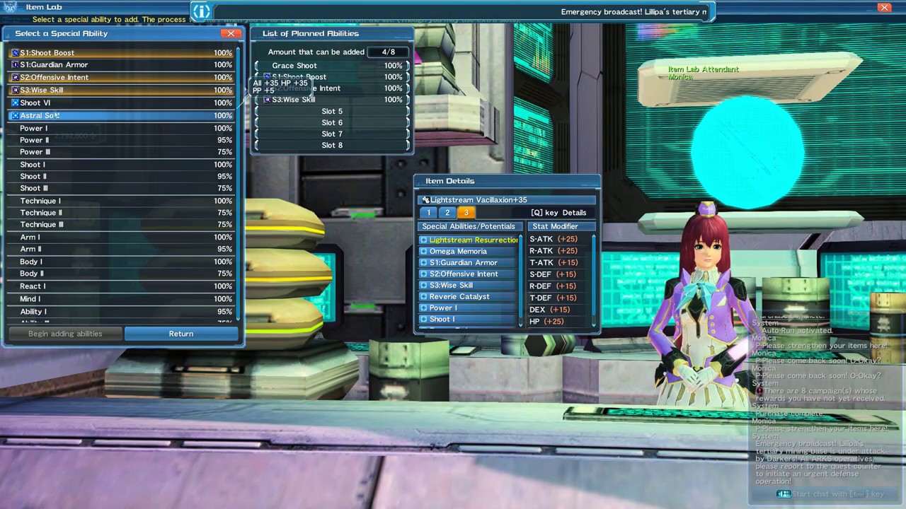 PSO2 - Lightstream Weapon Affix (8s, +220 R-ATK & +15 PP) [+15% Affix ...