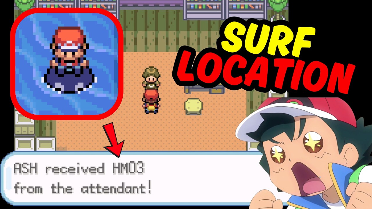 How to Find HM03 Surf in Pokemon FireRed/LeafGreen (Get HM Strength Too ...