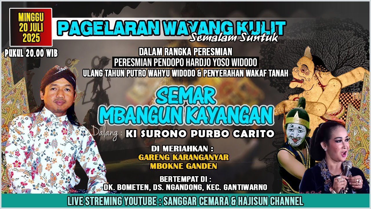 Live Wayang Kulit. Ki Surono Purbo Carito - Gareng, Mboke Ganden dkk ...