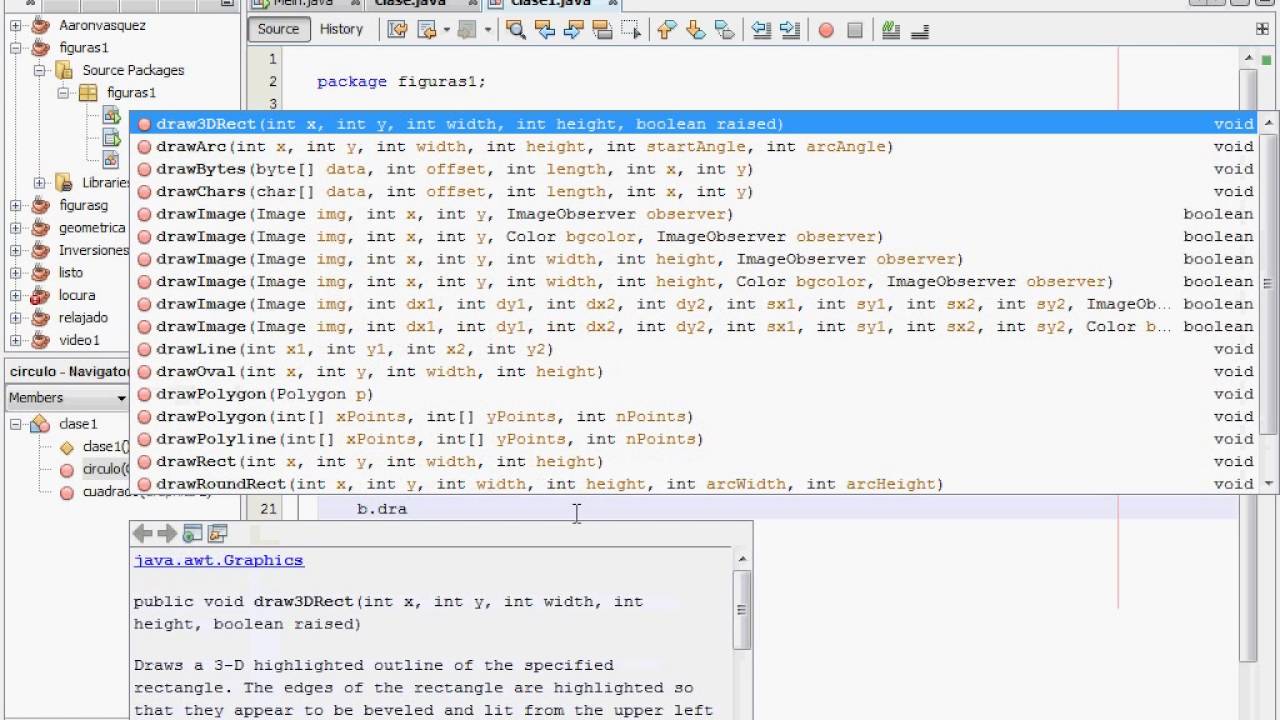 Netbeans como imprimir figuras geometricas triangulo,cuadrado,circulo ...