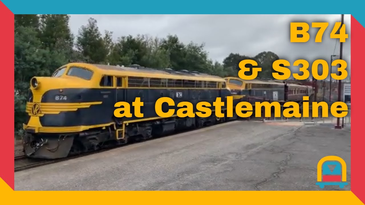 B74 and S303 Passing Castlemaine Station with a Heritage Train (July ...