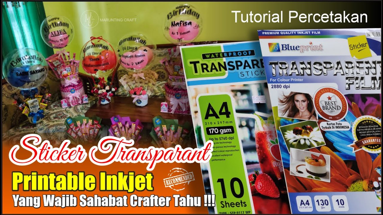 cara print sticker transparant dengan printer biasa - YouTube