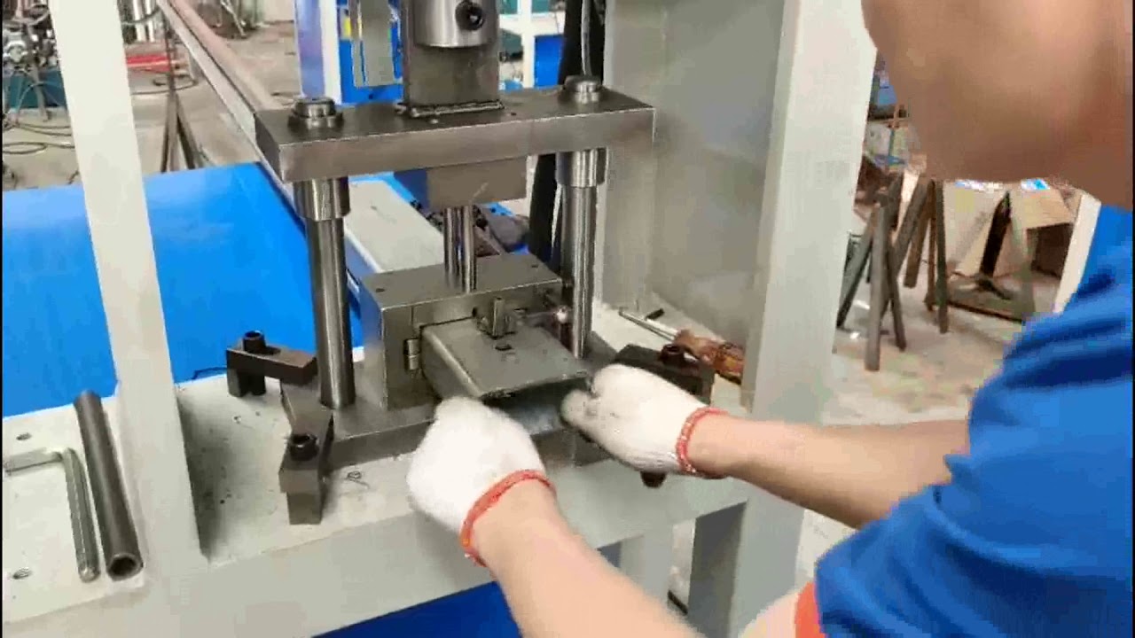 Hydraulic Tube Punching Machine Punching Two Through Hole At One Time ...