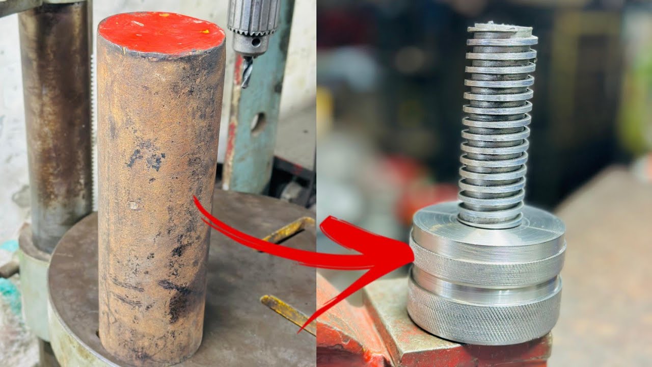 Make a Nut Using a Hydraulic Press & nut oversized made press machine ...