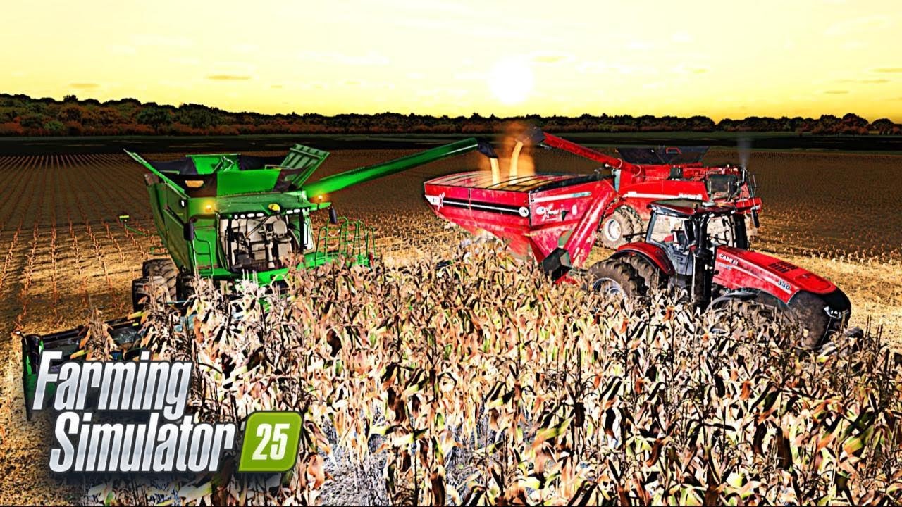 HARVEST IS COMPLETE IN IOWA! (RUNNING 4 COMBINES!) | FS25 Monteith Iowa ...