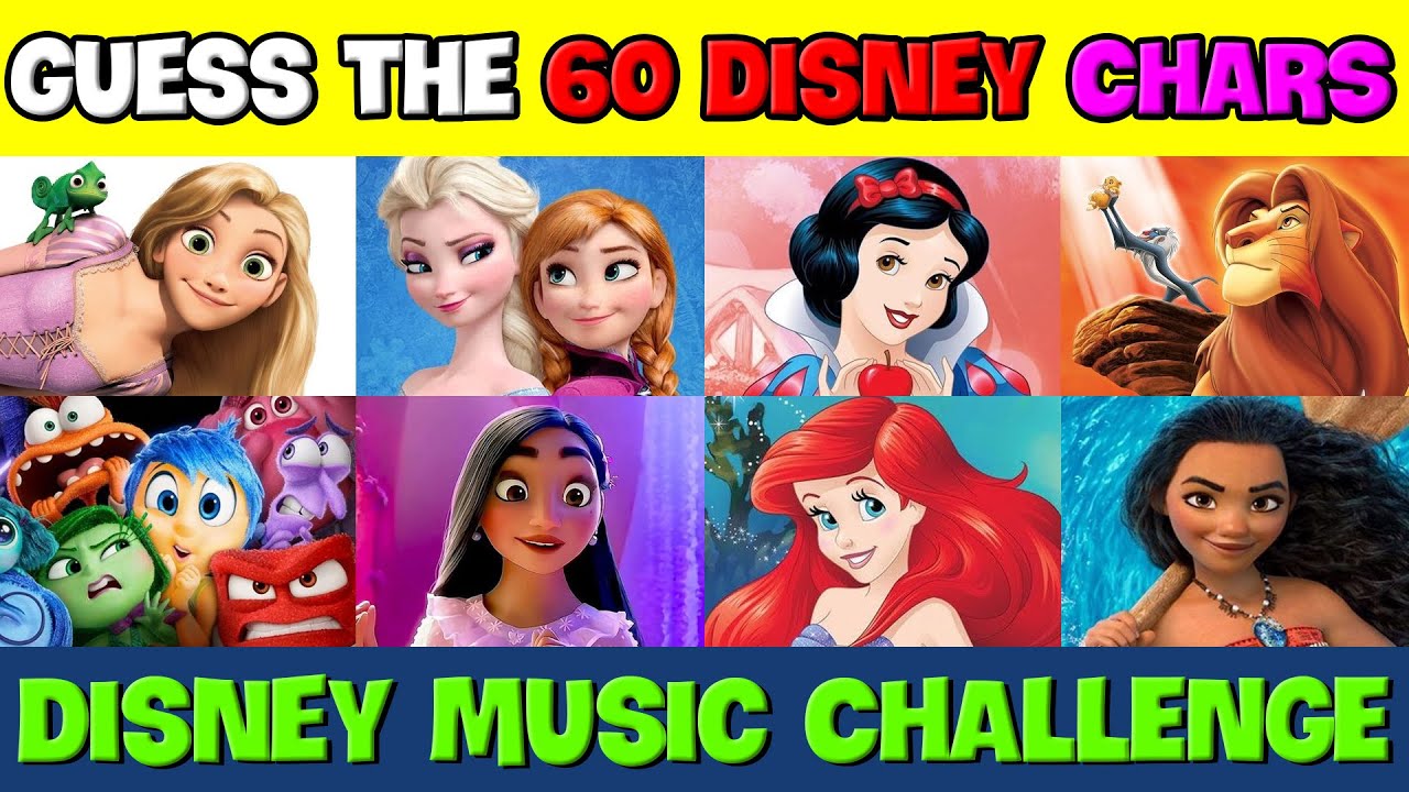 Guess 60 ICONIC DISNEY Characters By SONGS | DISNEY MUSIC Challenge ...