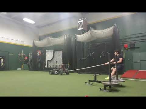 Tank pull to sled push sprint - YouTube