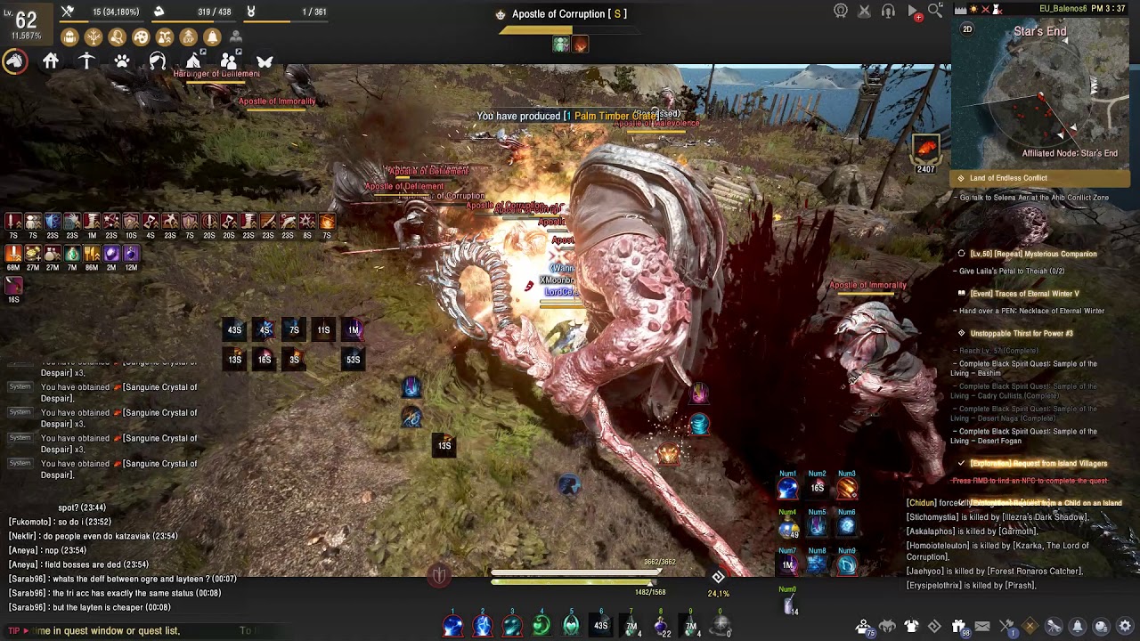 BDO Succession Wizard | Stars End Cliff Rotation | 50% LS 4342 Trash/h ...