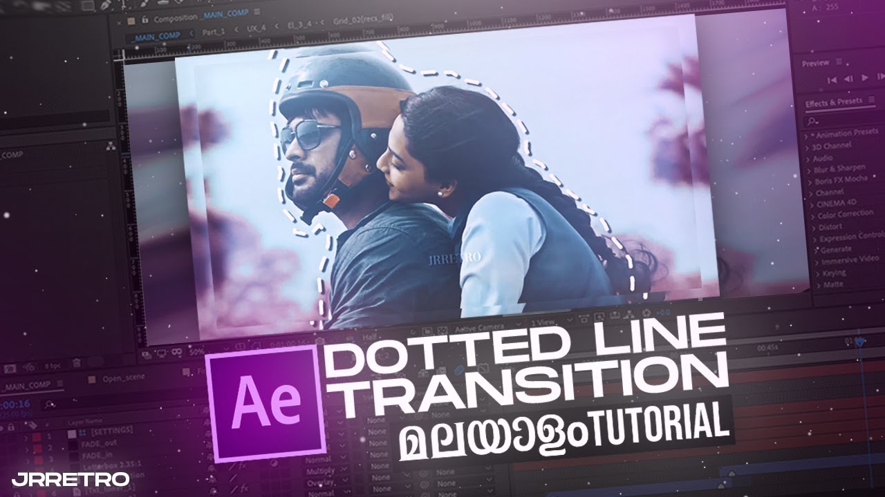 Dotted line transition in After effects | Malayalam tutorial - YouTube