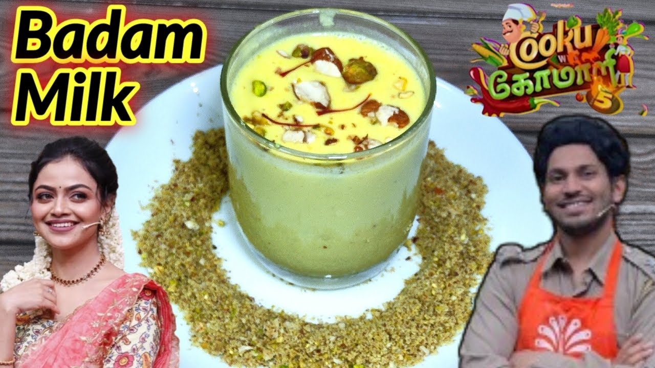 BADAM MILK | COOKU WITH COMALI SEASON 5 POOJA & KURAISHI RECIPE | COOKU ...