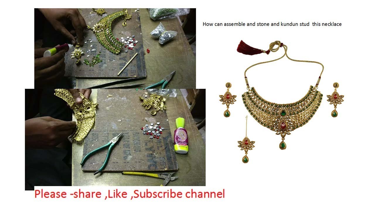 How can make necklace | Kundul jewelry ,Stone jewellery| jewelry making ...