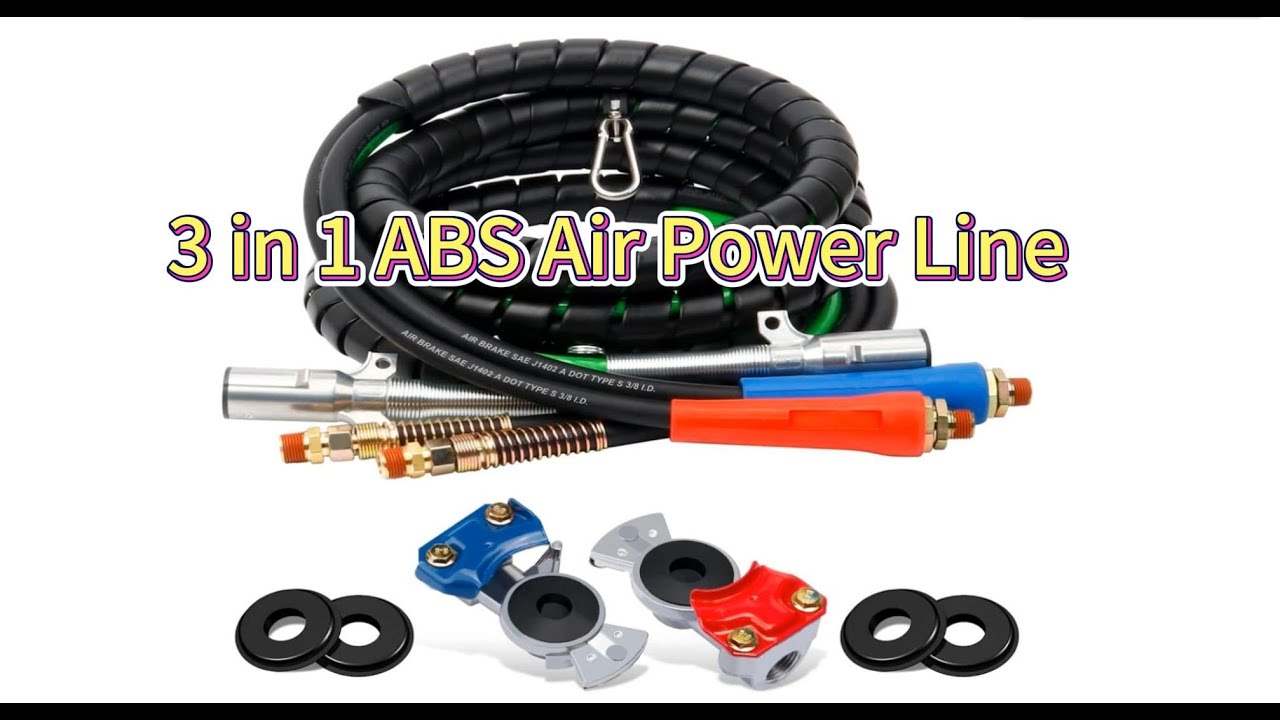 3 in 1 ABS air power line with gladhands and handle grips for air brake ...