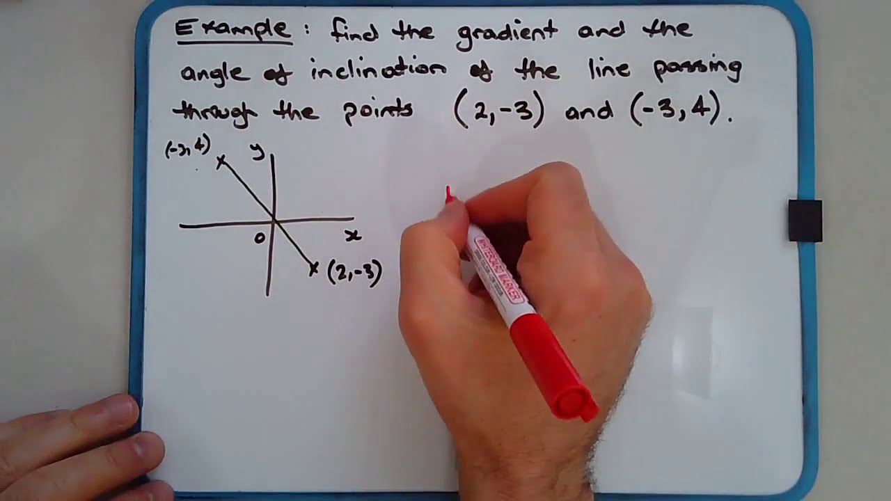 How to find gradient & angle of inclination of line passing through 2 ...