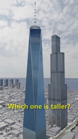 One World Trade Center and the Willis Tower | Size Comparison #Shorts ...