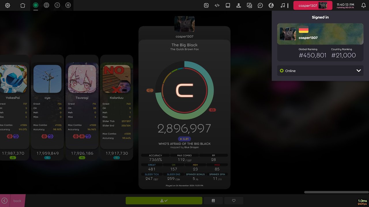 good play for 450k rank? | osu! - YouTube