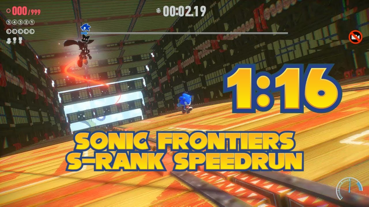 Sonic Frontiers 1-B Cyberspace Speedrun 1:16 - YouTube