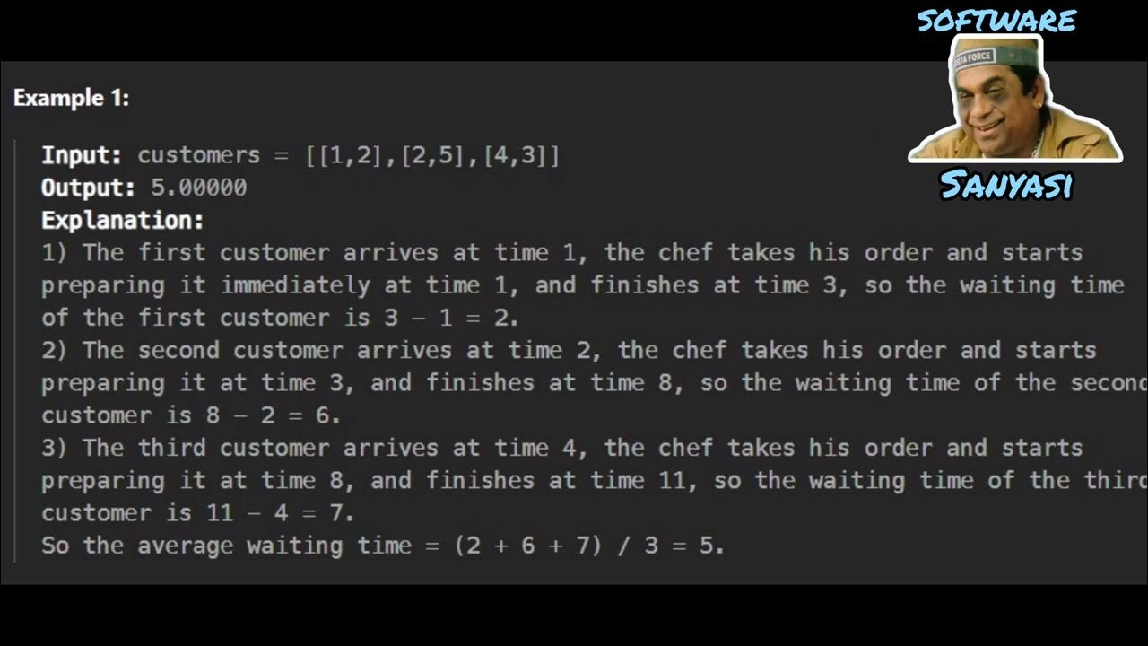 Leetcode Problem Average Waiting Time Youtube