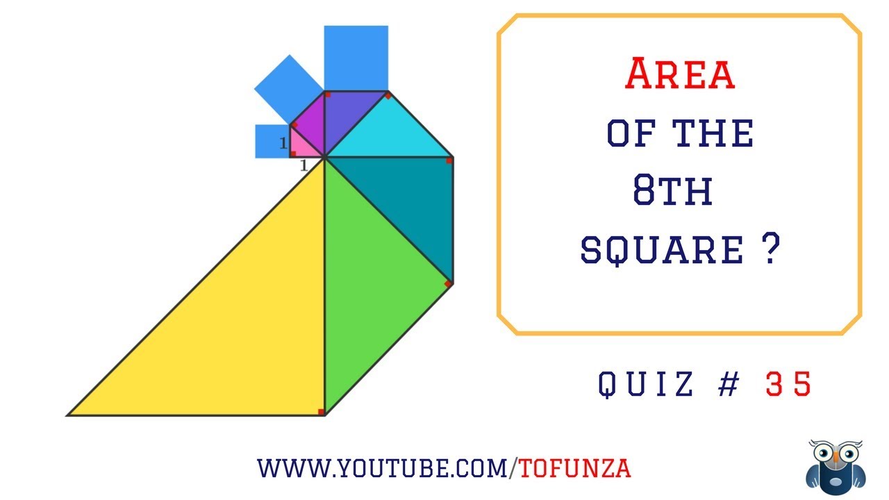 Math Puzzles with Answers in 60 seconds - Area of 8th Square? - YouTube