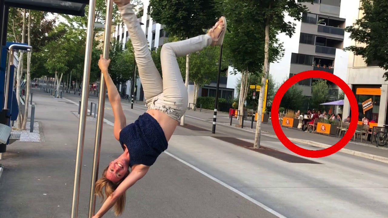 Funny Street Poling - Street pole video - YouTube