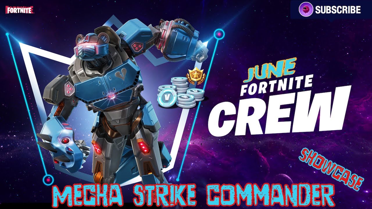 June Fortnite Crew Pack Showcase || Mecha Strike Commander || Plus ...
