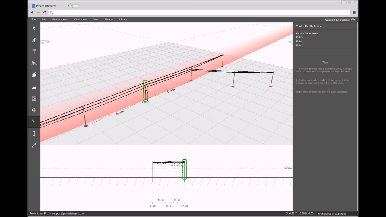 PowerLinesPro Overhead Line Profile - YouTube