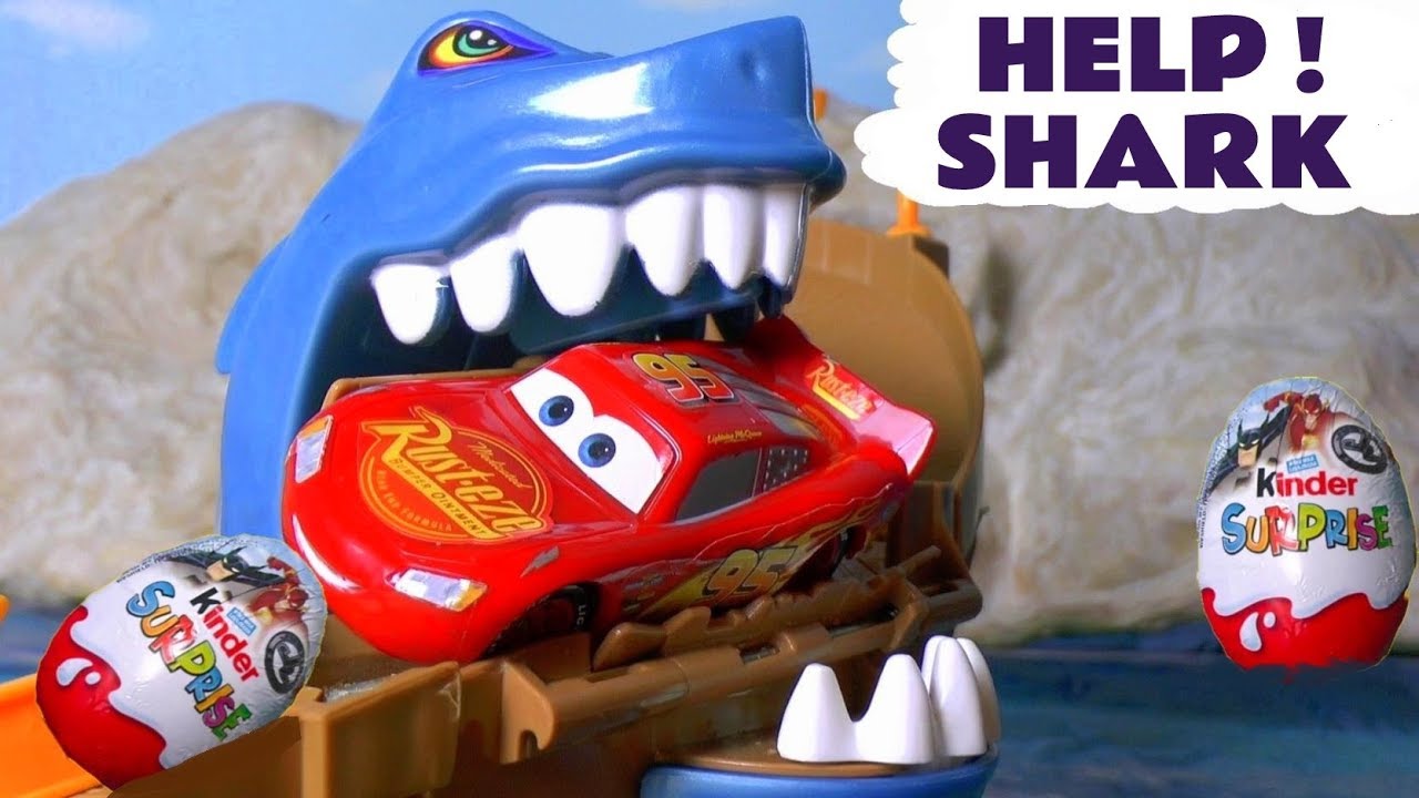 Shark Racing with Cars Lightning McQueen - YouTube