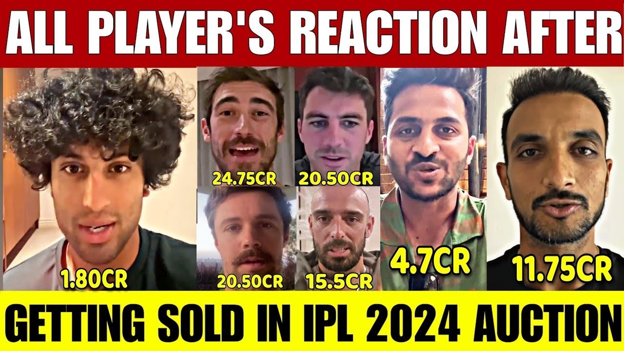 All New Players Reaction Video After IPL 2024 Auction | Starc Cummins ...