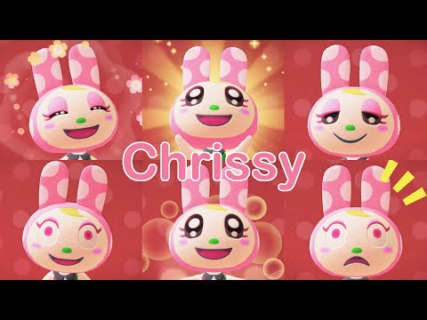 【Animal Crossing New Horizons】Chrissy All 59 Emote Reactions