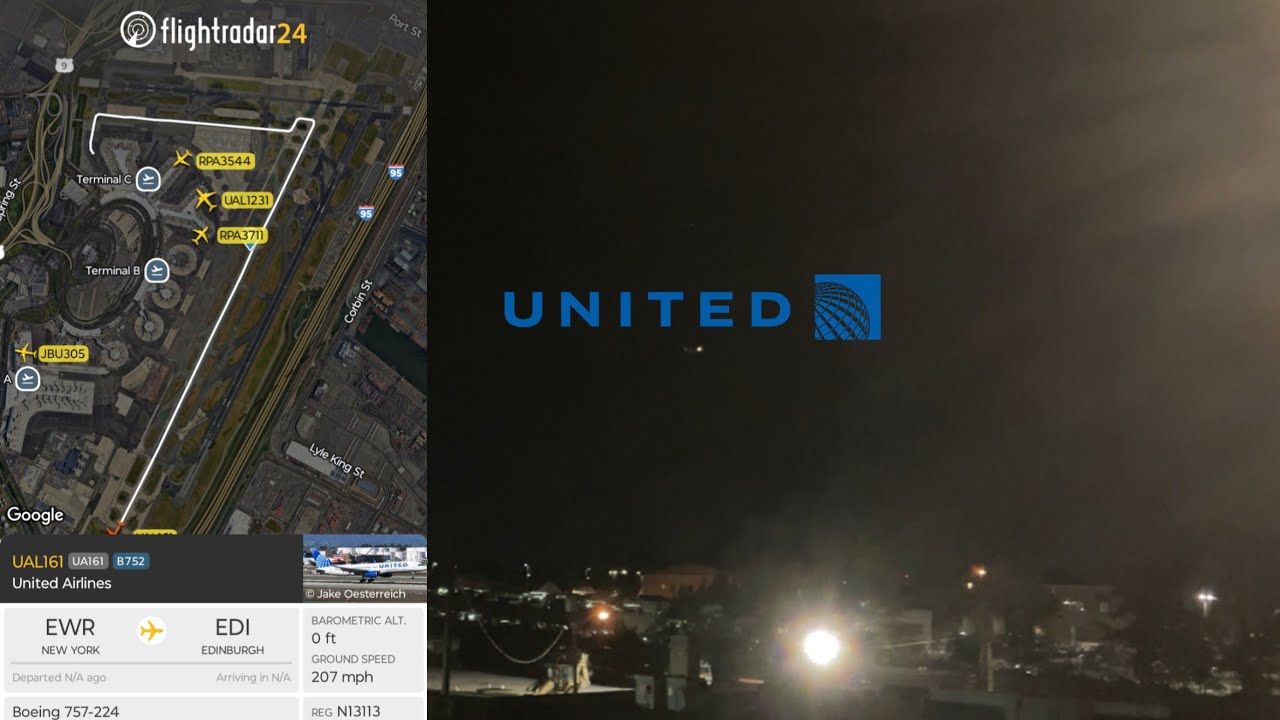 United Airlines #161 to Edinburgh as a B757-224! - YouTube