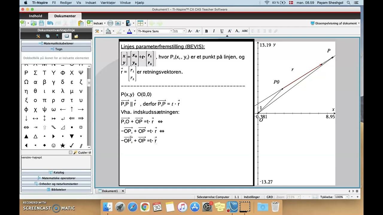Parameterfremstilling for linje - BEVIS - YouTube