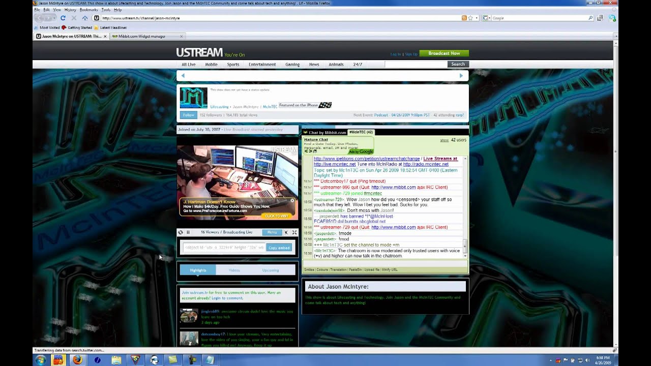 Embed Mibbit chat on your uStream Page - YouTube