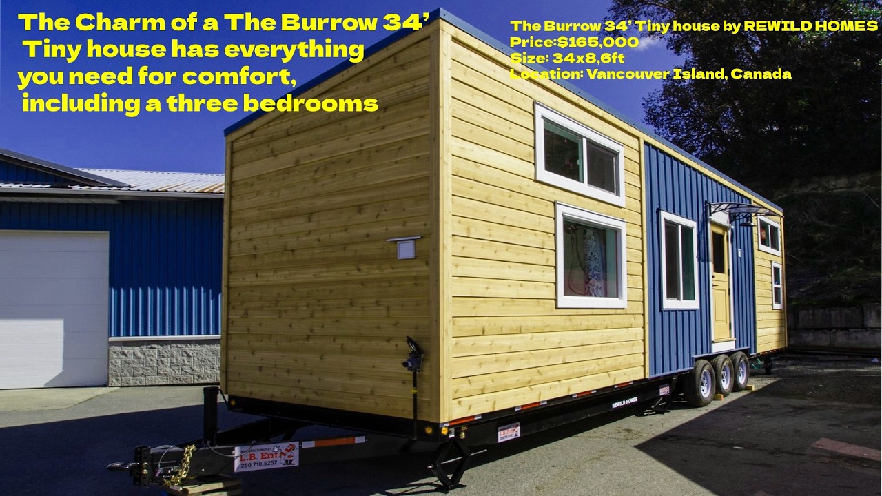 The Charm of a The Burrow 34’ Tiny house has everything you need for ...