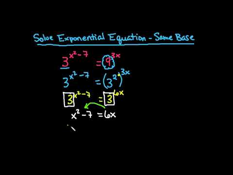 Solve Exponential Equation Same Base Results in Quadratic - YouTube