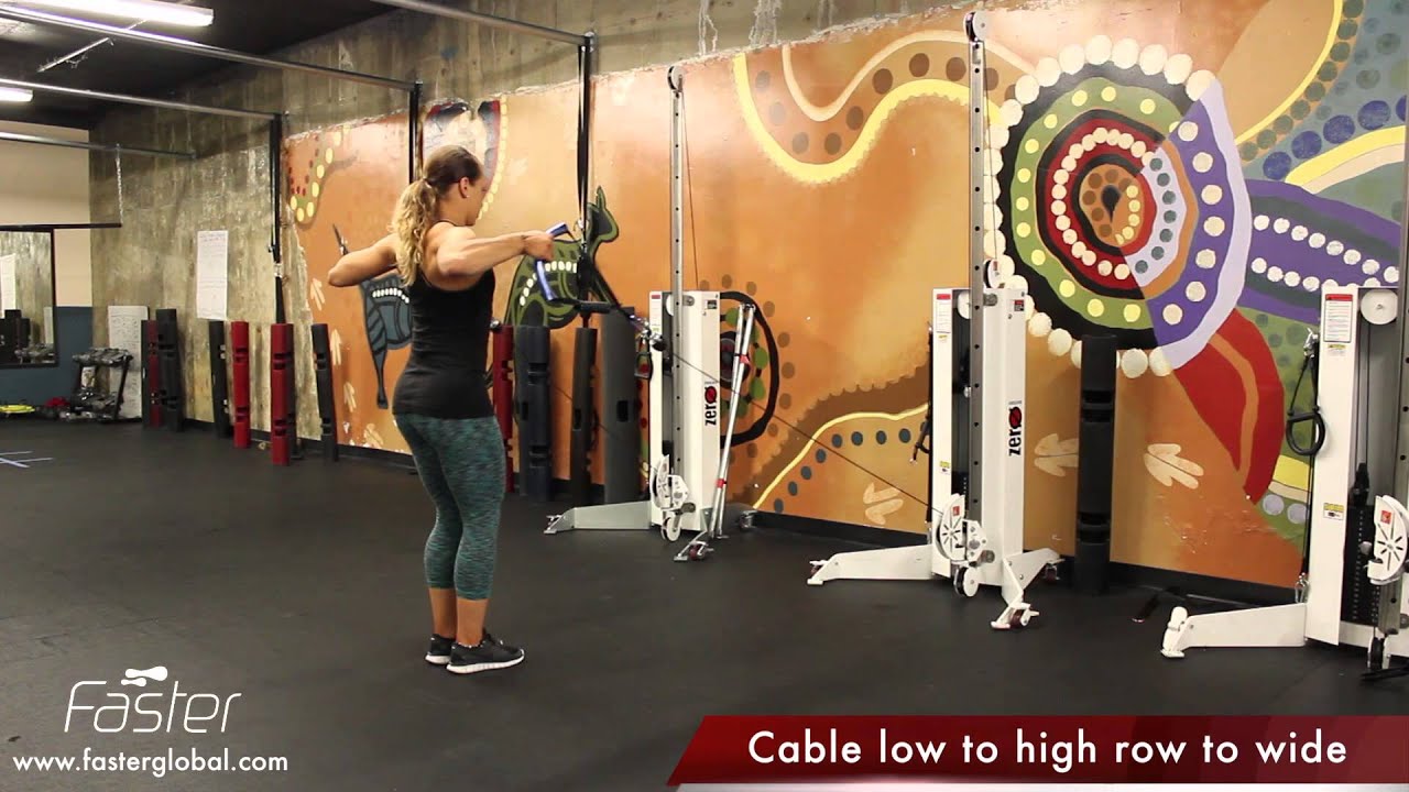 Base Exercise Cable Low to High Row Wide - YouTube