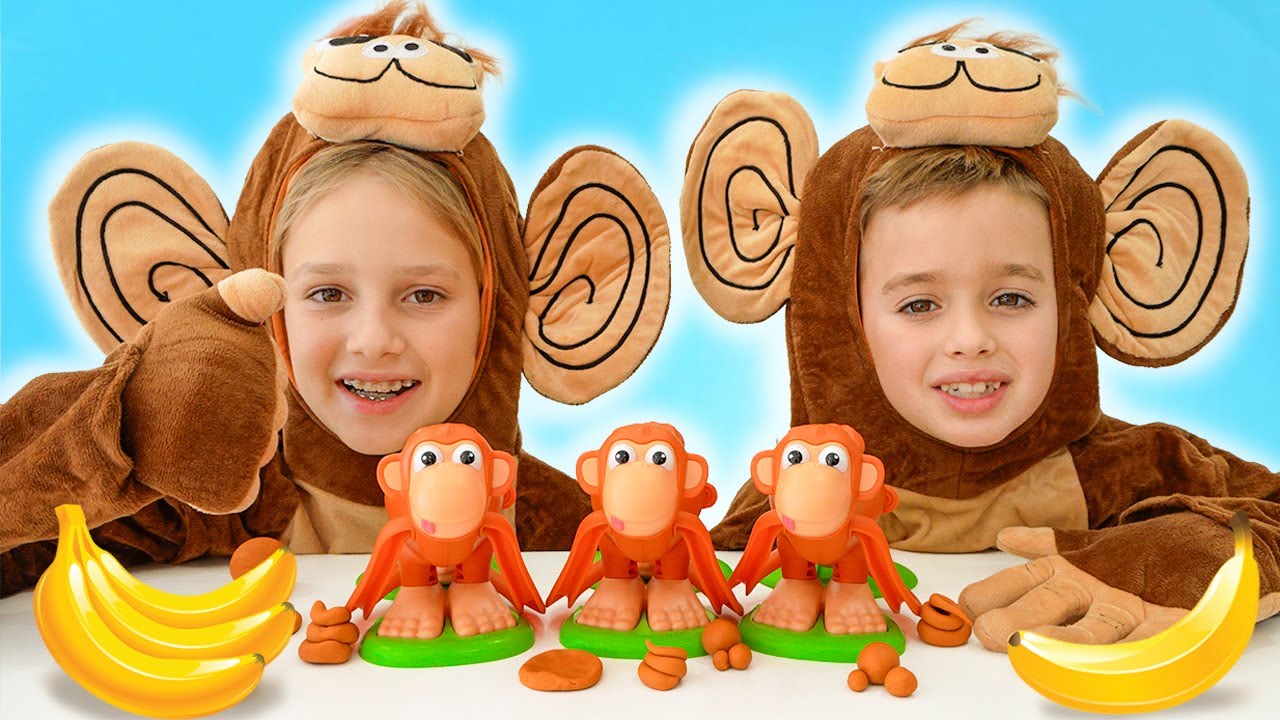 Vlad dan Niki bermain dengan Monkey See Monkey Poo - Cerita mainan yang ...