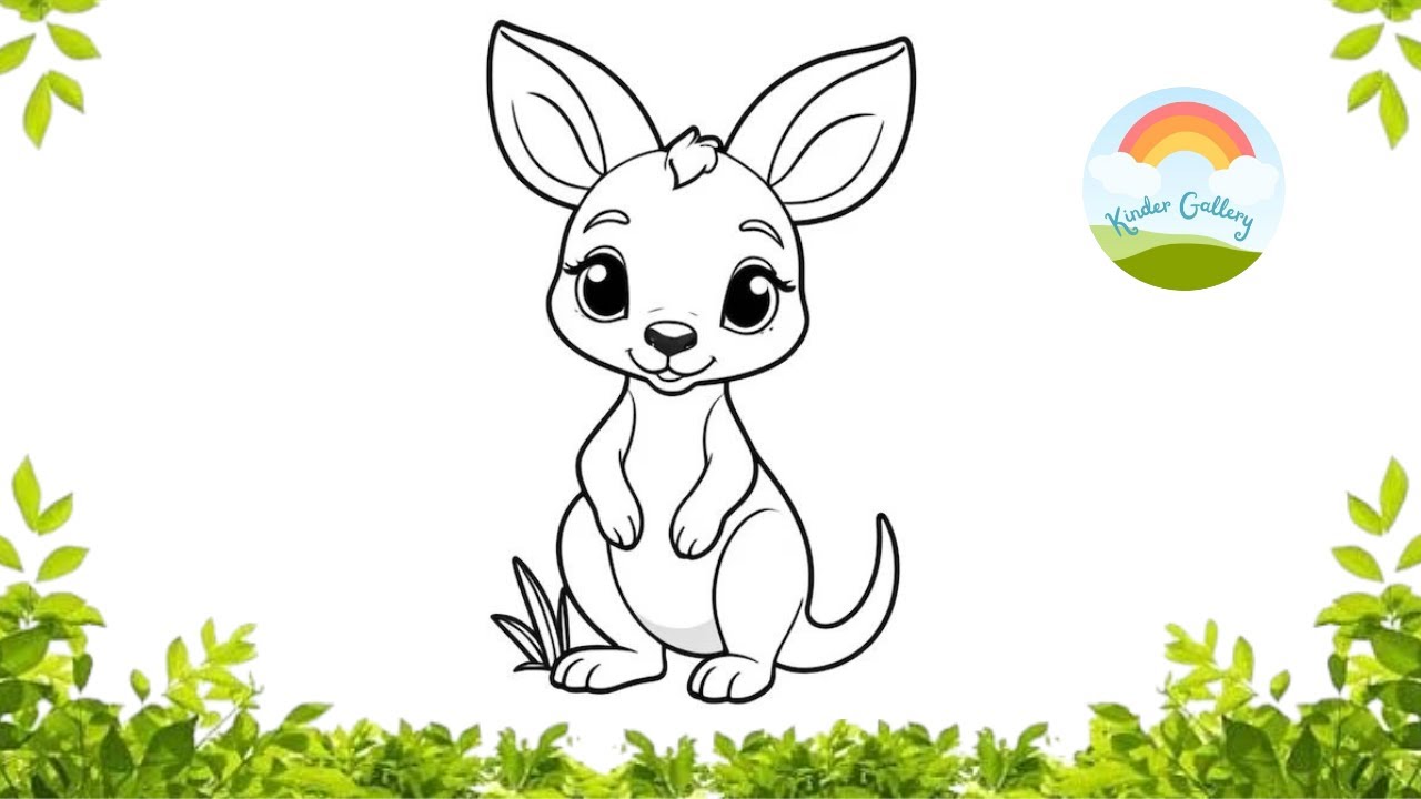 Draw the Cute Kangaroo | Kangaroo Drawing | simple and easy | Kinder ...