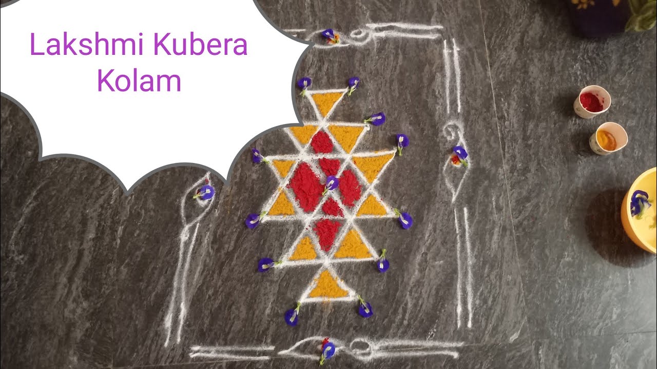 Lakshmi Kubera Kolam/ Pooja Room Kolam - YouTube