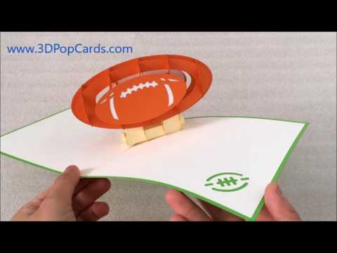 Football Pop up Card- Superball Event Gift - YouTube