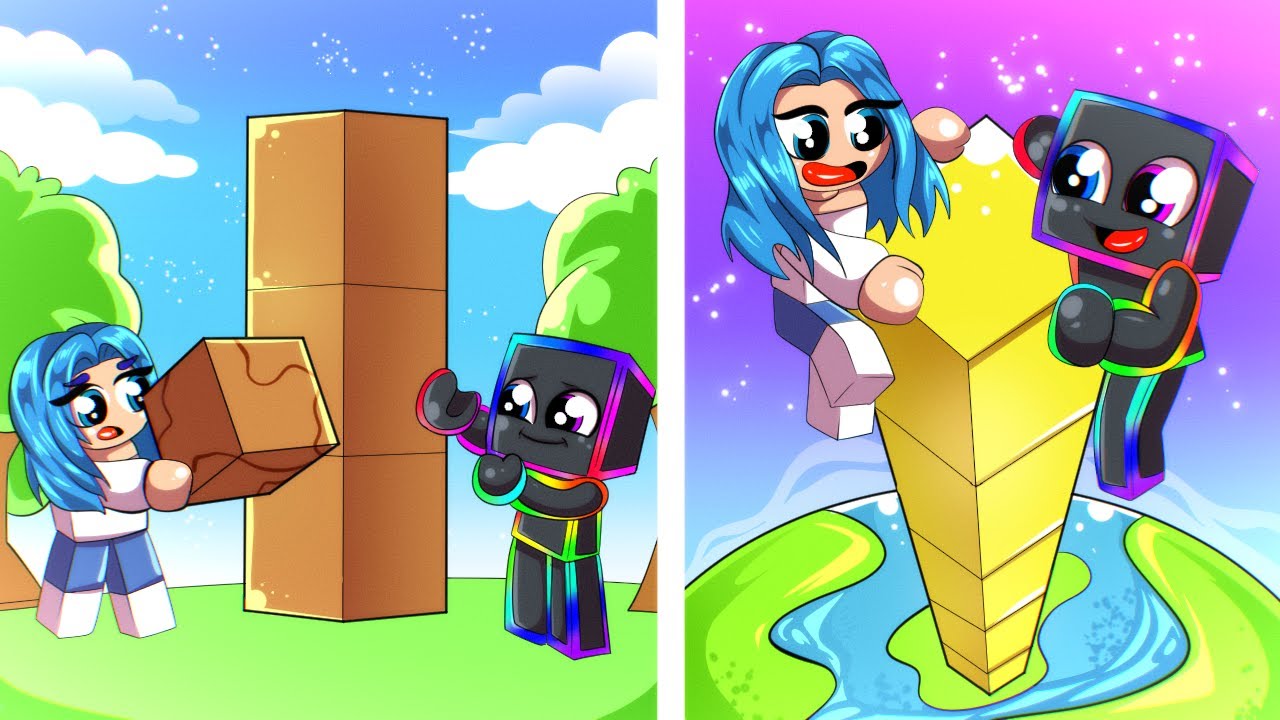 Construímos a TORRE do MINECRAFT no ROBLOX - YouTube