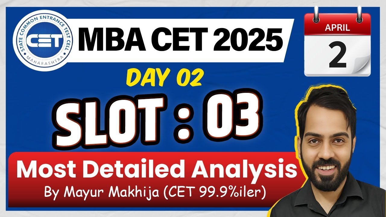 MBA CET MOST DETAILED ANALYSIS SLOT 3 | #mbacet #exam - YouTube