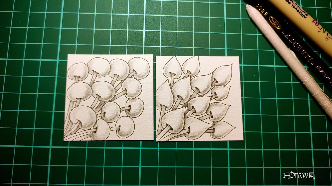 Zentangle®官方禪繞畫圖案 - Poke Root & Poke Leaf（商陸根&嫩葉） - YouTube