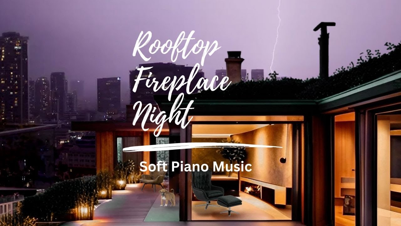 Soothing Piano at Rooftop Lounge with Lightnings ⚡️ Relaxing Piano ...