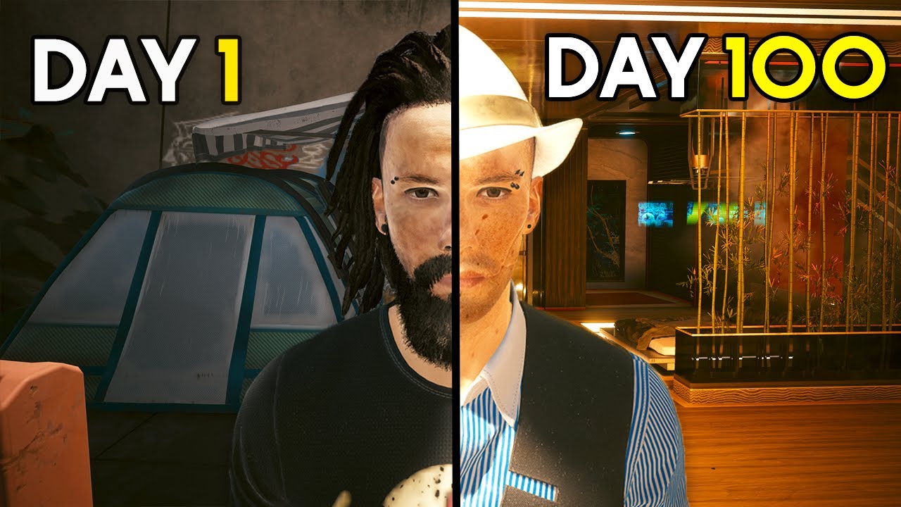 I Spent 100 Days HOMELESS In Cyberpunk 2077 - YouTube