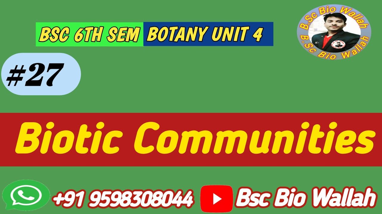Biotic Community | Biodiversity and its conservation | - YouTube