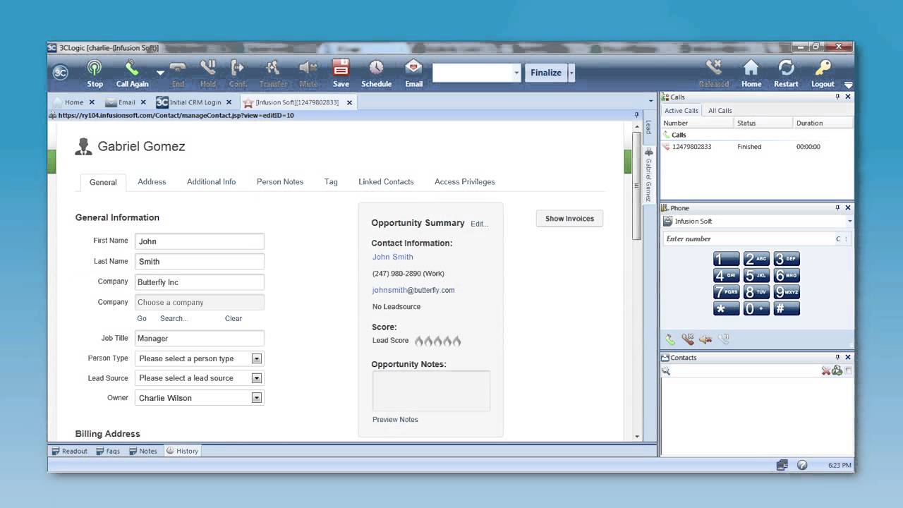 Infusionsoft CRM Integration with 3CLogic - YouTube