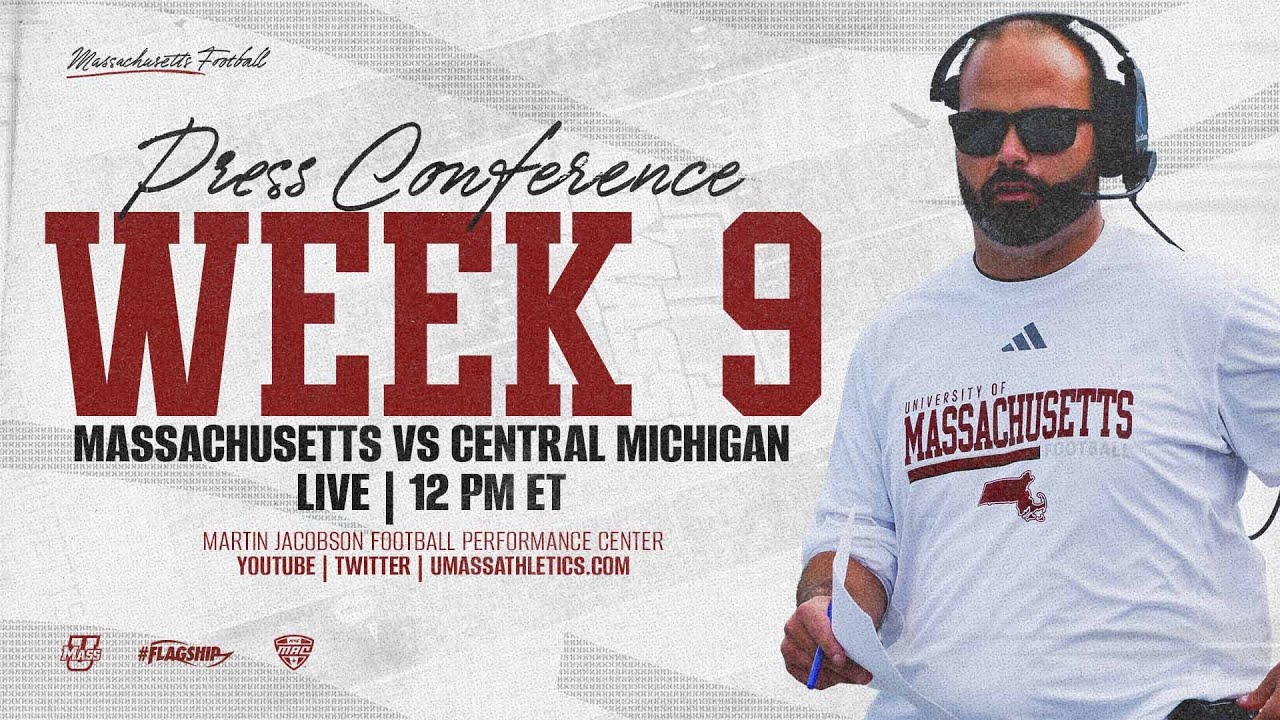 2025 Massachusetts Football - Week 9 (Central Michigan) Monday Press ...