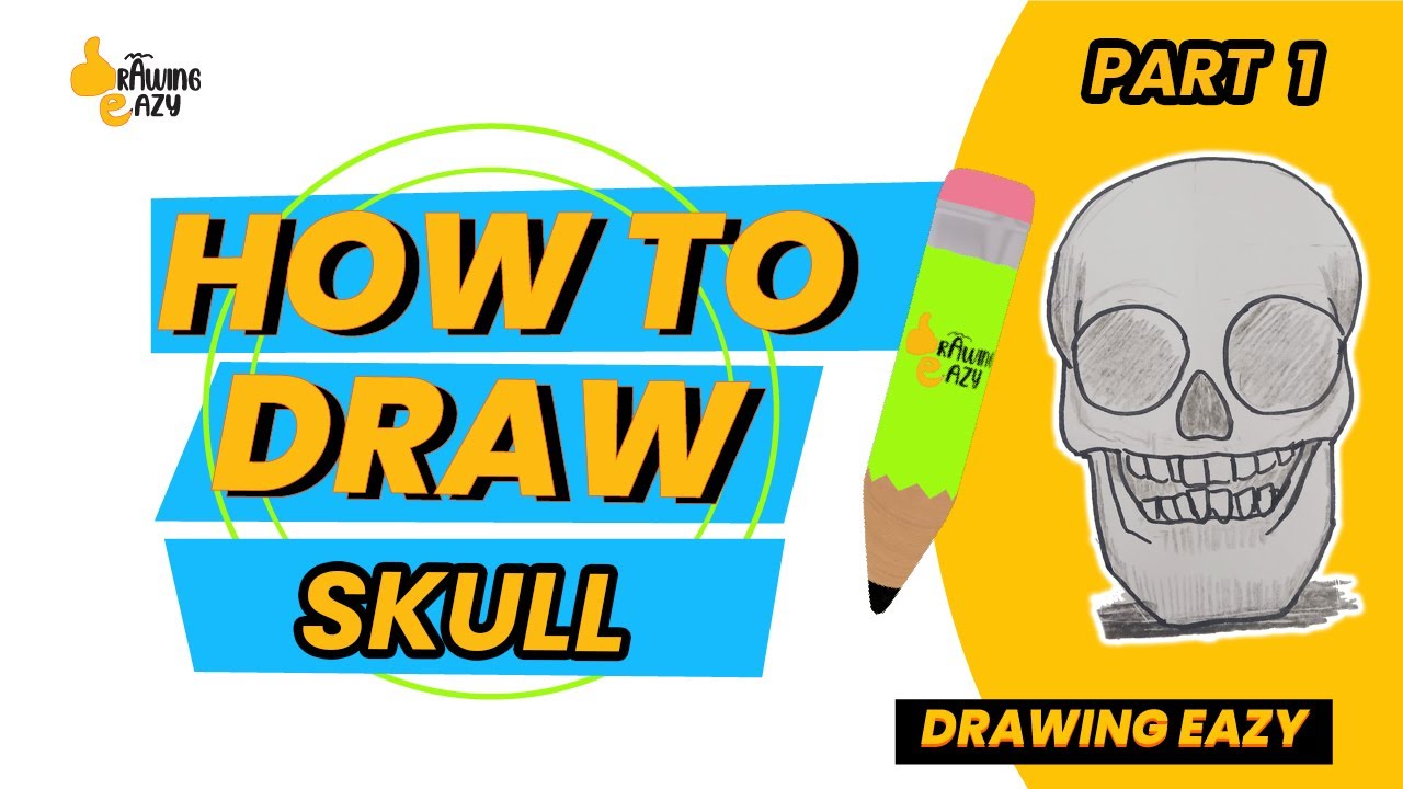 How to Draw Skull using Basic Shapes Easy ! | Part 1 | Drawing Eazy ...